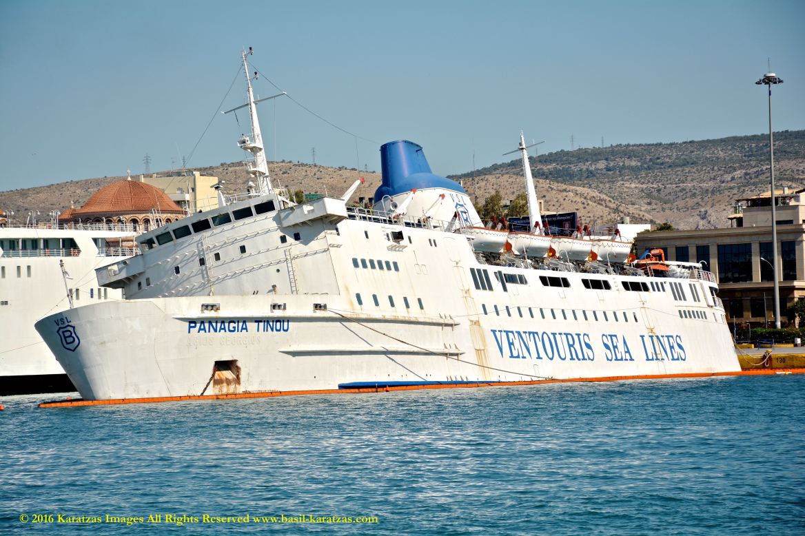 Images of Ferry MV ‘Panagia Tinou’ listing in Port of Piraeus ...
