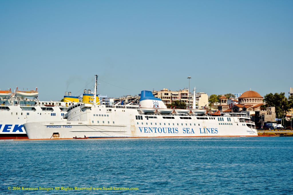 Images of Ferry MV ‘Panagia Tinou’ listing in Port of Piraeus ...