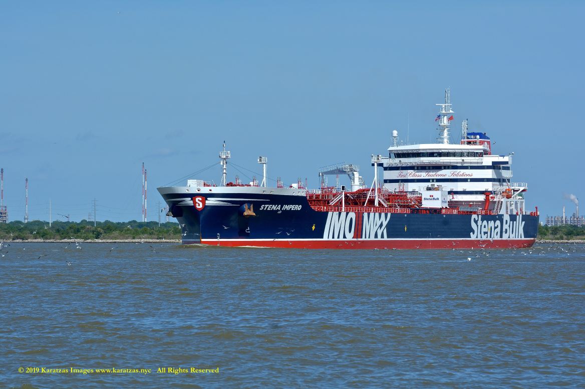 Images of IMO II Max Tanker ‘Stena Impero’ in the Houston Ship Channel ...